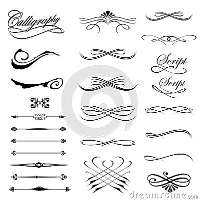Calligraphy Lines Stock Vector - Image: 49002567