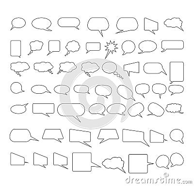 Callout Symbols Outline. Speech Bubble Set. Comic Speech Doodle. Vector ...