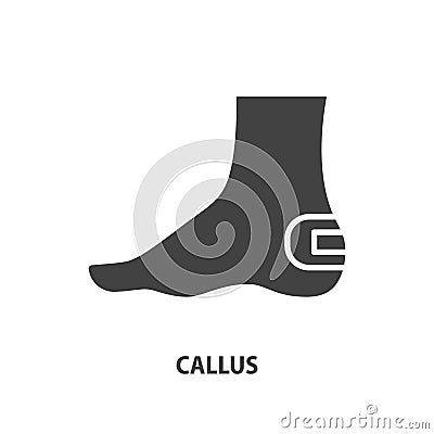 Callus On A Human Leg Glyph Icon. Adhesive Plaster On A Wound Vector ...