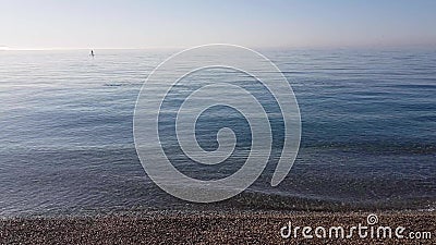 Calm Blue Waves in the Ocean Sea or River. Gold Shiny Glare of the Sun ...