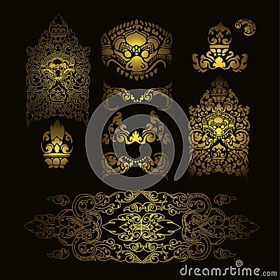 Cambodian Gold Pattern Vector Illustration | CartoonDealer.com #243690304