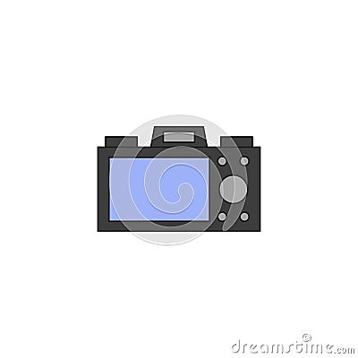 Camera Back With Viewfinder Screen Vector Icon Symbol Isolated On White ...