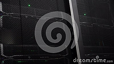 Camera Motion Big Working Data Center with Server Racks. Stock Video ...