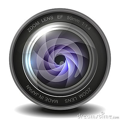 Camera Photo Lens With Shutter. Royalty Free Stock Photo - Image: 34498525