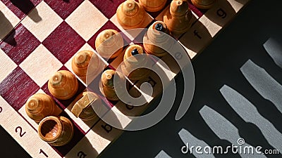 Overhead View of Chess Board Game with White Pieces Stock Video - Video ...