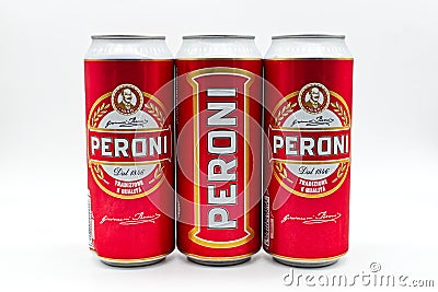 Can Of Peroni Beer Isolated On White Background. Editorial Photo ...