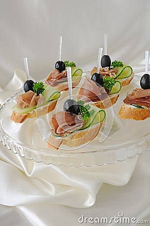 Canapes With Ham Stock Image - Image: 30353531