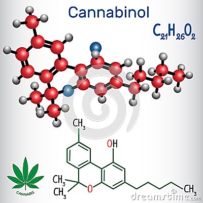 Cannabinol CBN - Structural Chemical Formula And Molecule Mode Vector ...