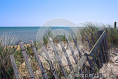 Cape Cod Beach Dune And Snow Fence Royalty Free Stock Photos - Image ...