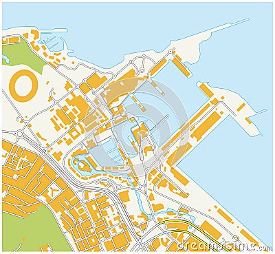 Cape Town Waterfront Map Vector Illustration | CartoonDealer.com #47486988