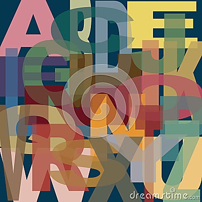 Capital Letters Of The Alphabet Overlapping, In Transparent Pattern ...