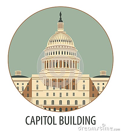 Capitol Building In Washington Cartoon Vector | CartoonDealer.com #70502361
