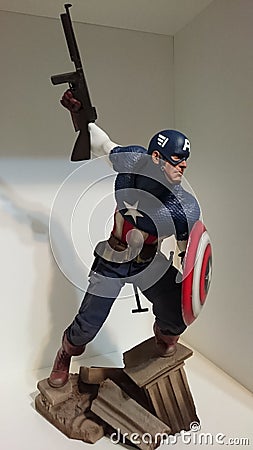 Captain America With Shield And Gun Marvel Comics Super Heroe Editorial ...