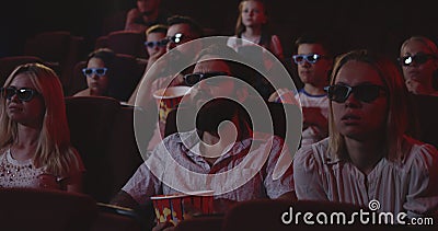 Captivated Audience Watching Movie in Cinema Stock Footage - Video of ...