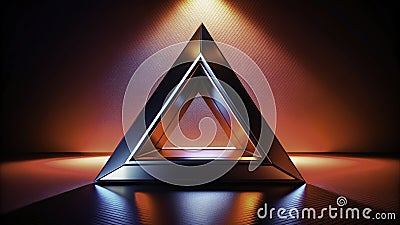 A Captivating Surrealist Composition: Black And Red Triangle With Deep ...