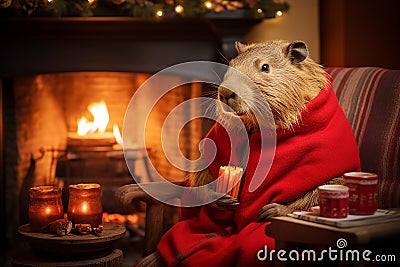 Capybara Dressed As Santa Claus Stock Photography | CartoonDealer.com ...