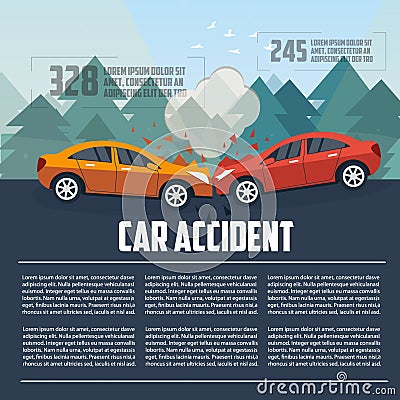 Car Accident Infographics. Vector Illustration | CartoonDealer.com ...