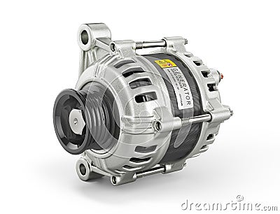 Car Alternator Isolated On White Background. Stock Illustration ...