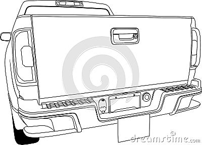 Car Back View Vector Outline | CartoonDealer.com #122904557