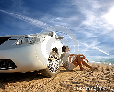 Car On The Beach Royalty Free Stock Photos - Image: 5776488