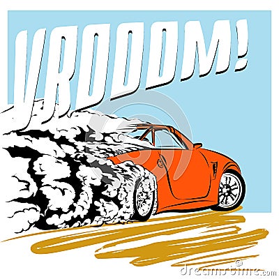 Car Comics Speeding Across The Road Vector Illustration | CartoonDealer ...