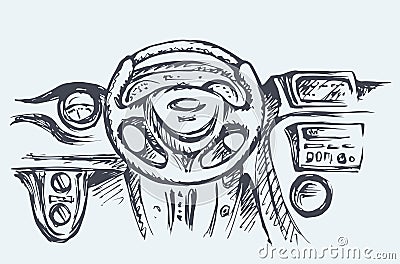 Car Control Panel. Vector Drawing | CartoonDealer.com #84243535