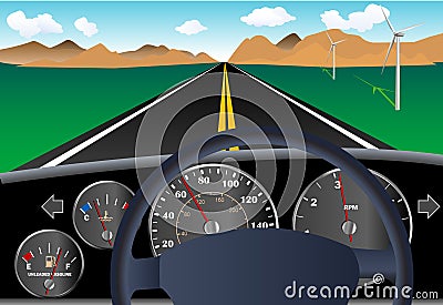 Car Dashboard With Road Royalty Free Stock Images - Image: 19309119