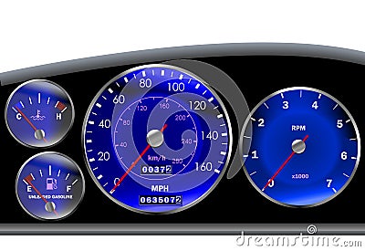 Car Dashboard Speedometer For Motor Or Sportscar Stock Images - Image ...