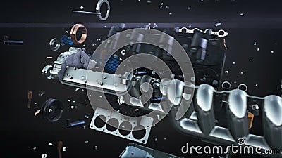 Car engine animation loop stock footage. Video of energy - 50322484