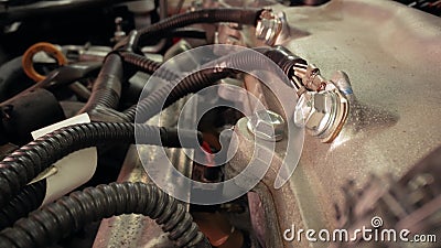 Car Engine Bay Probe Lens Slider Motion Stock Video - Video of block ...