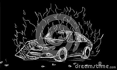 Car Exploding Big Explosion Drawing 2D Animation Stock Footage - Video ...