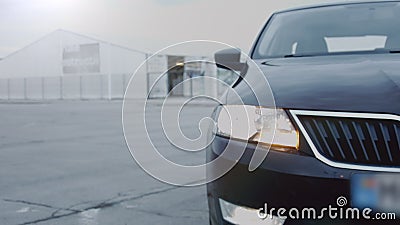 Car Headlight Blinking, Closeup. Blurred Image. Stock Video - Video of ...