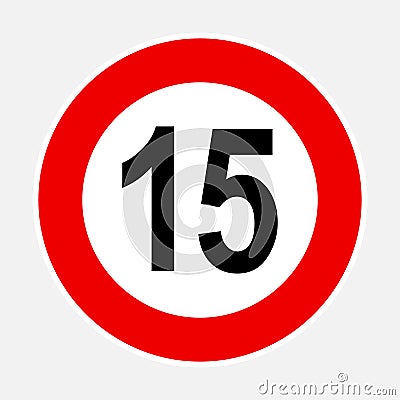 15 Max Speed Road Sign Vector Illustration | CartoonDealer.com #229434402