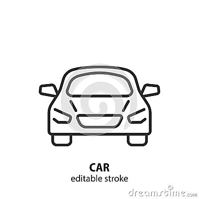Car Line Icon. Auto Outline Vector Symbol. Transport Sillustration ...