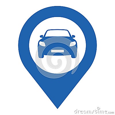 Car Parking Pinpoint Blue Icon. Map Parking Pointer, Parking Map Point ...