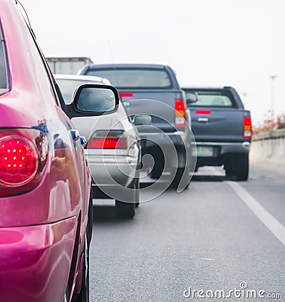 Car Queue In The Bad Traffic Road Stock Photo - Image: 43717319