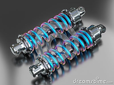 Car Shock Absorbers With Iridescent Spring Stock Photography ...