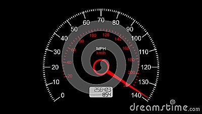 Car Speedometer and Moving Pointer on it. Maximum Speed Stock Video ...