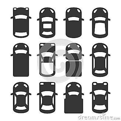 Car Top View Icons Set. Vector | CartoonDealer.com #81219444