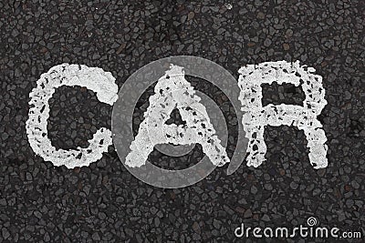 Car Written On A Road Royalty Free Stock Photos - Image: 26726458