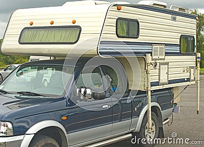 Caravan on a pickup truck. - Stock Image - Everypixel