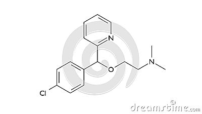 Carbinoxamine Molecule, Structural Chemical Formula, Ball-and-stick ...
