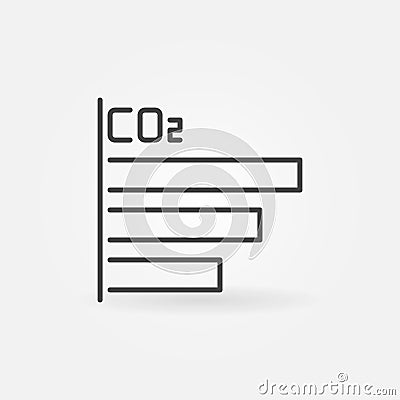 Carbon Dioxide CO2 Bar Chart Vector Concept Line Icon | CartoonDealer ...