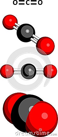 Carbon Dioxide (CO2) , Molecular Model Cartoon Vector | CartoonDealer ...