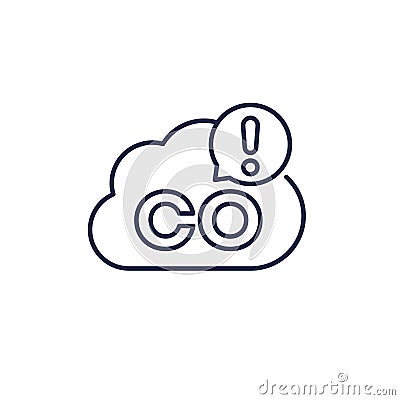 Carbon Monoxide Warning Icon, CO Gas Line Vector | CartoonDealer.com ...