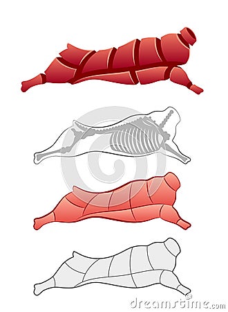 Beef Carcass Cartoon Vector | CartoonDealer.com #28566865