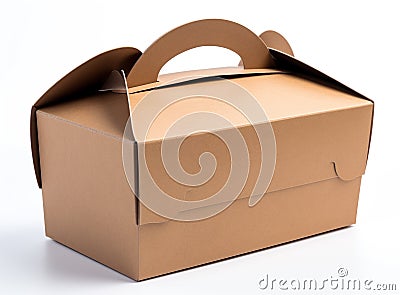 Cardboard Lunch Box Isolated On White Background , Created With ...