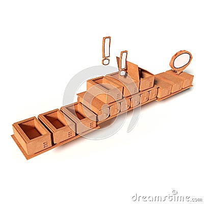 Cardboard Model With Assembly Line Royalty-Free Stock Photo ...