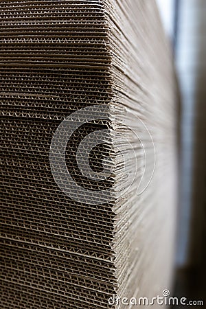 A Cardboard Sheets In Stack. Perforated Sheets Of Corrugated Cardboard ...