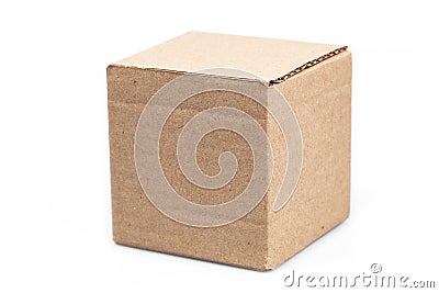 Cardboard Square Box Isolated On White Background Royalty-Free Stock ...
